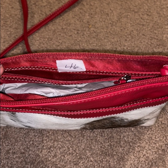 Ili | Bags | Ili Red Leather And Cow Hyde Crossbody Bag | Poshmark